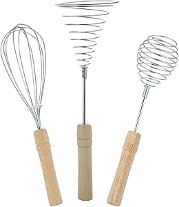 Long Kitchen Hand Wire Egg Whisker - Pack of 3 - Stainless Steel ...
