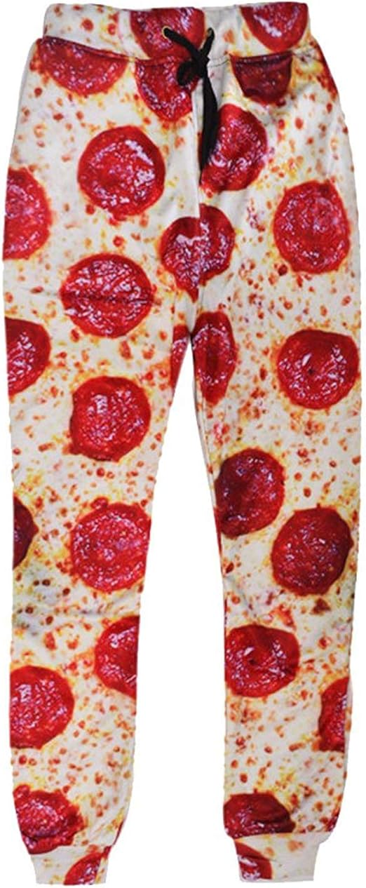 Amazon.com: Dorathy Unisex 3D Funny Pizza Print Jogger Pants Trousers ...