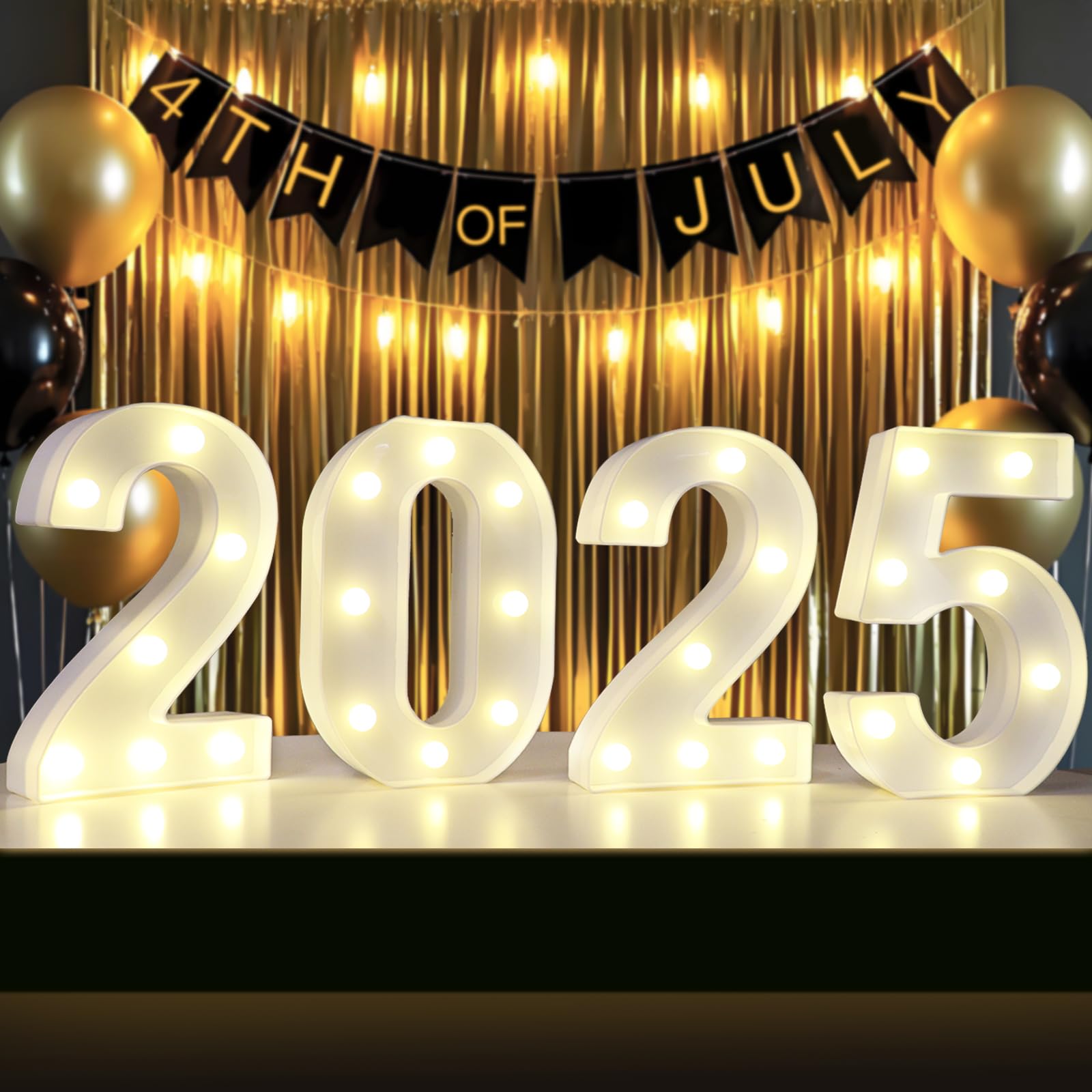 4th of July Decorations 2025 Number Sign, 2025 Marquee Light Up Numbers ...