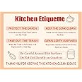 Amazon.com: 2 Pcs Kitchen Etiquette Sign 5x7 Inch Fridge Magnet Kitchen ...