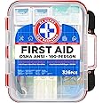 Amazon.com: First Aid Kit Hard Red Case 326 Pieces Exceeds OSHA and ...