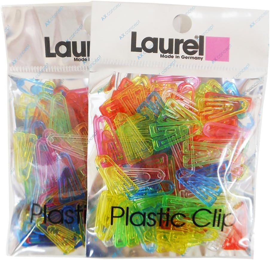 Amazon.co.jp： Laurel プラスチッククリップ A-LC01×2P 100個入 2袋セット: 文房具・オフィス用品