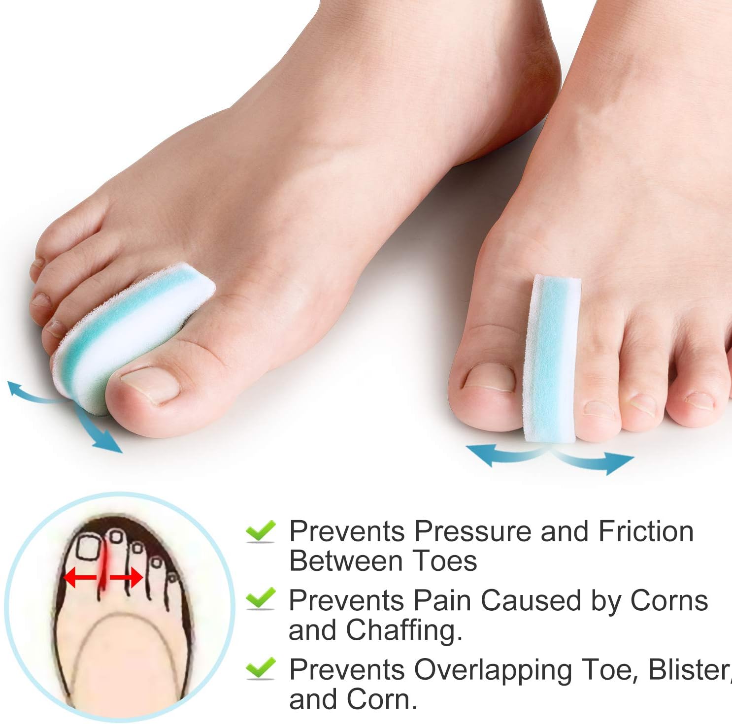 Bukihome Foam Toe Spacers, Toe Separators to Prevent Overlapping Toe ...