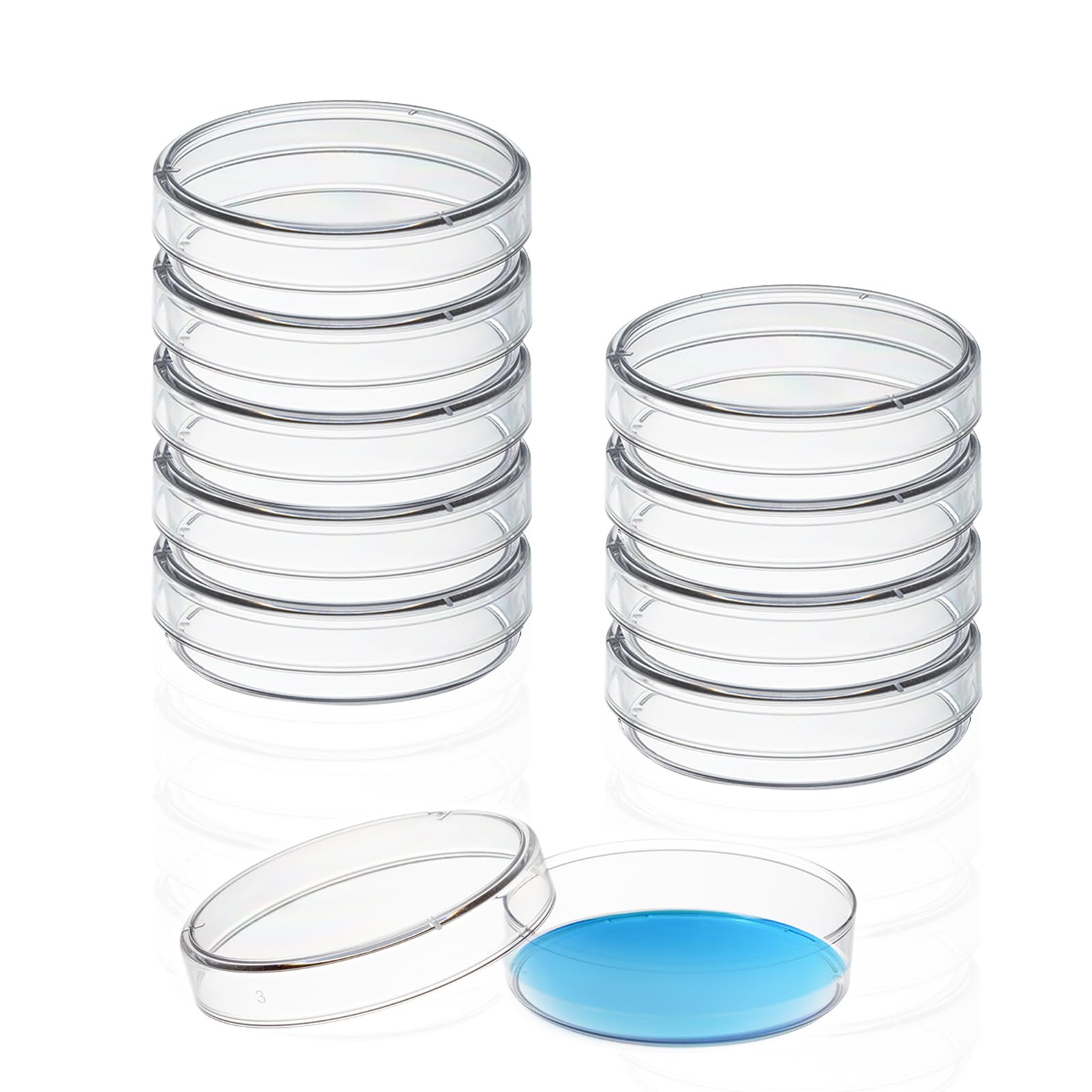Mua 10 Pack 60 x 15 mm Plastic Petri Dishes with Lids, Deep Clean ...