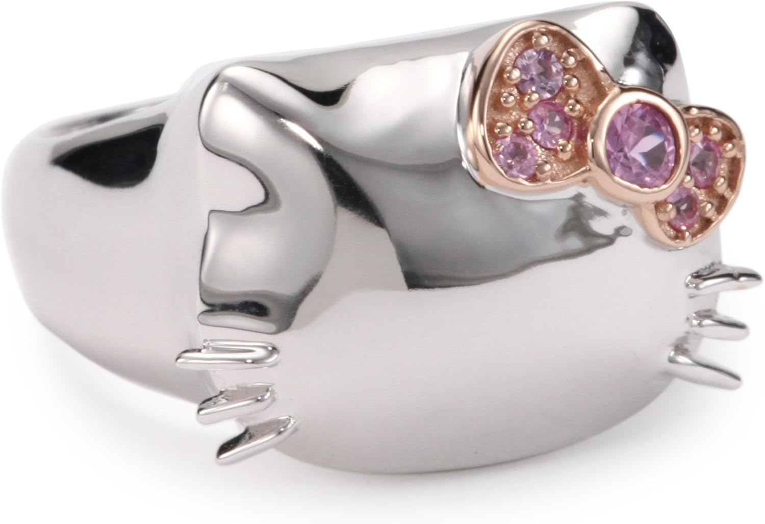 Hello Kitty Plata de Ley Rosa Anillo de Zafiro, tamaño 7: Amazon.com.mx ...