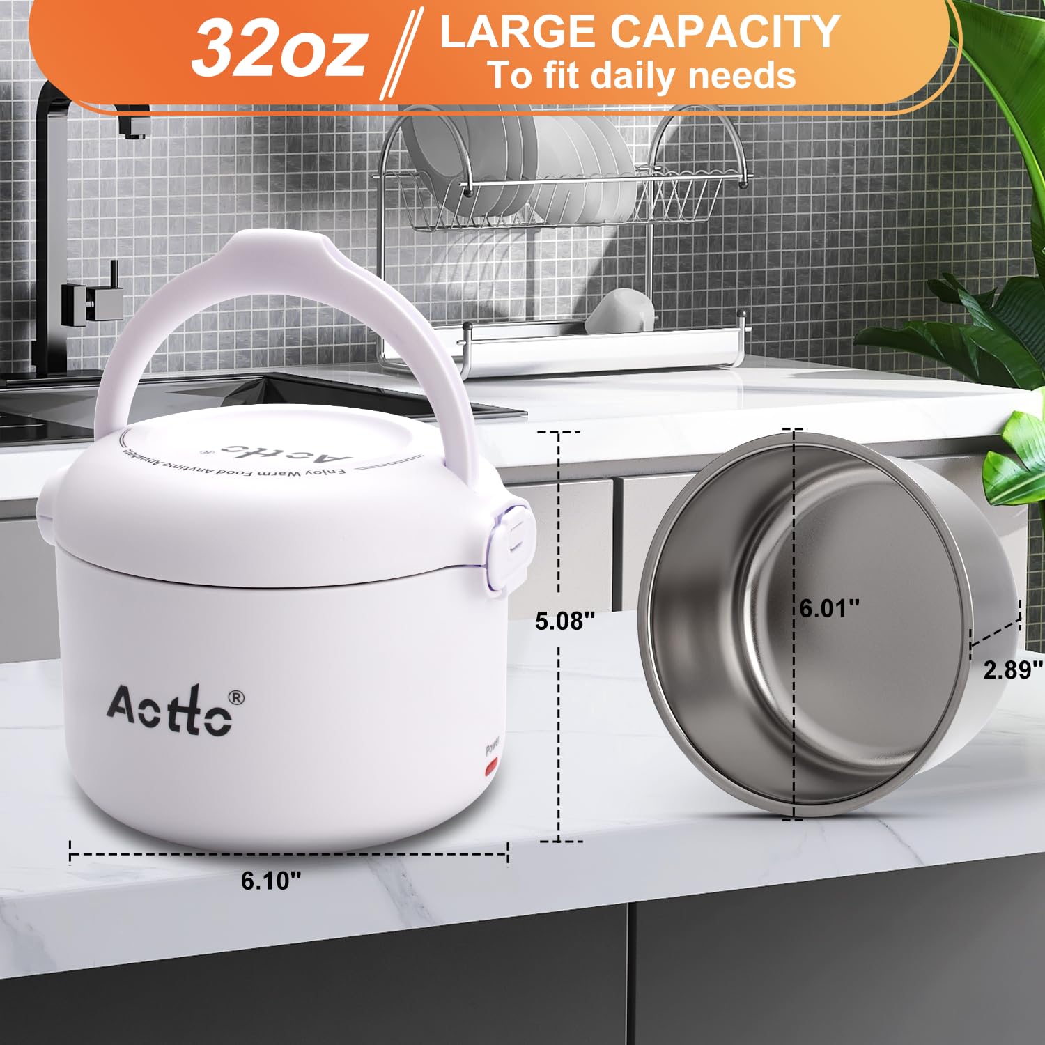 Mua Aotto Electric Lunch Box, 50/70/80W 3 in 1 Portable Food Warmer Heated Lunch Boxes for ...