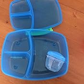 Sistema Lunch Triple Split Lunch Box with Yoghurt Pot -2 L, Blue ...
