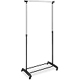 Amazon.com: Whitmor Adjustable 2-Rod Garment Rack - Rolling Clothes ...