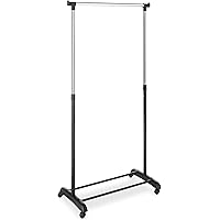 Amazon.com: Whitmor Black and Chrome Adjustable Garment Rack-Rolling ...