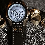 FOSSIL Coachman Chronograph Black Leather Watch / Analogue Men's Watch ...