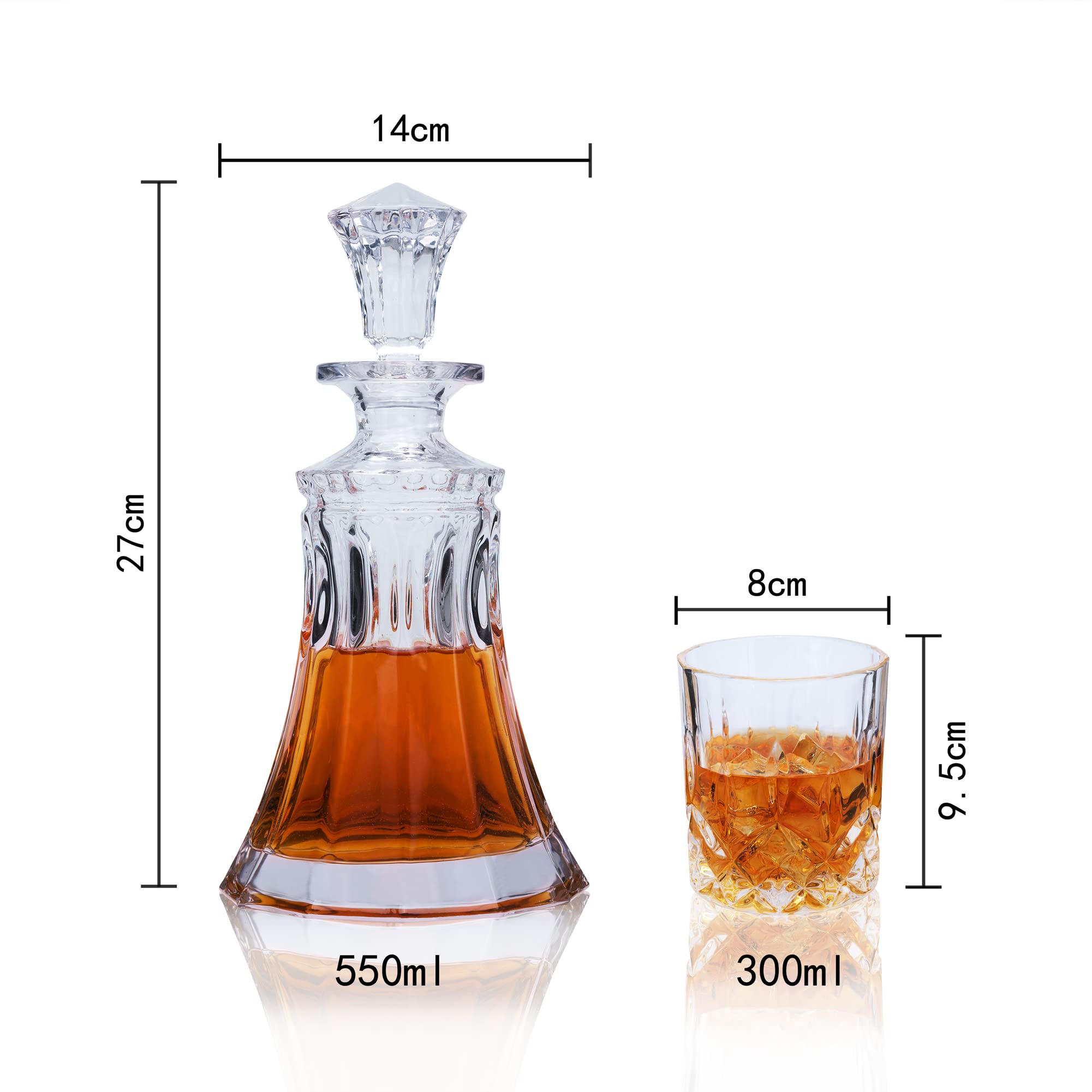 Mua 5-Piece Crystal Whiskey Decanter Set. Premium Lead Free Liquor ...