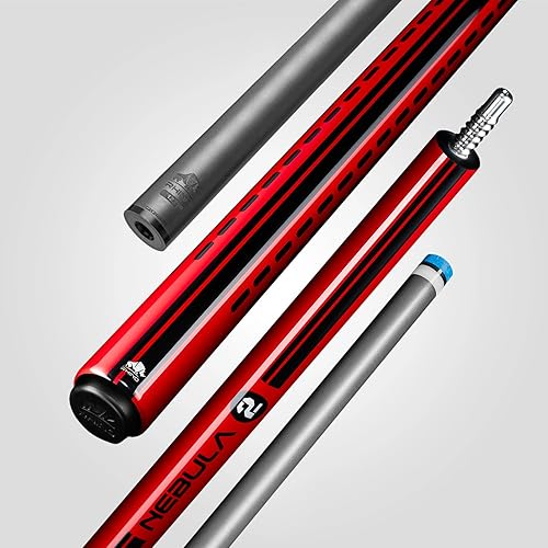 RHINO Nebula 2 Pool Cue, Crimson Red, Premium Carbon Fiber Shaft ...