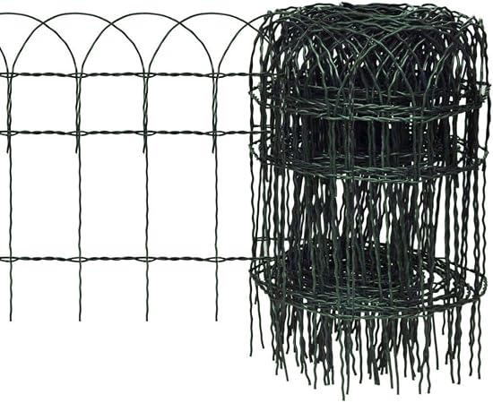 10m x 0.4m Decorative Hoop Top Garden Border Fence - Strong Green PVC ...