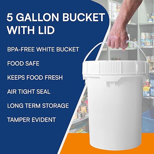 2 5 Gallon Food Grade Bucket BWAY 5 Gallon White Round Bucket With