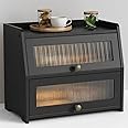 Amazon.com: Goozii Large Bread Box for Kitchen Countertop, Black Bread ...