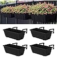 Amazon.com: SZJUANWANG Balcony Planters Railing Hanging, Railing Planter Box 4 Pack, Deck ...