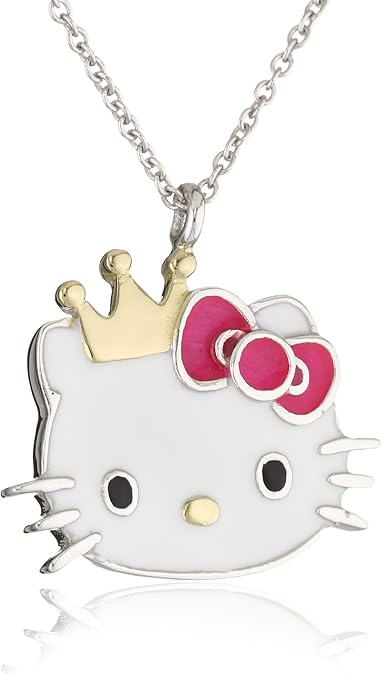 Amazon.com: Hello Kitty Gold Plated Crown and Red Bow Medium Slide Girl ...