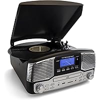 Amazon.com: Trexonic Retro Record Player with Bluetooth, CD Players ...