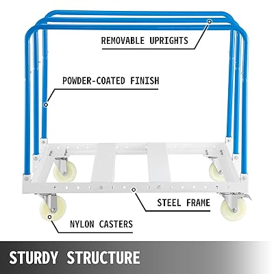 Steel Panel Truck with 3 Uprights Panel Mover with 4 Swivel Casters in ...