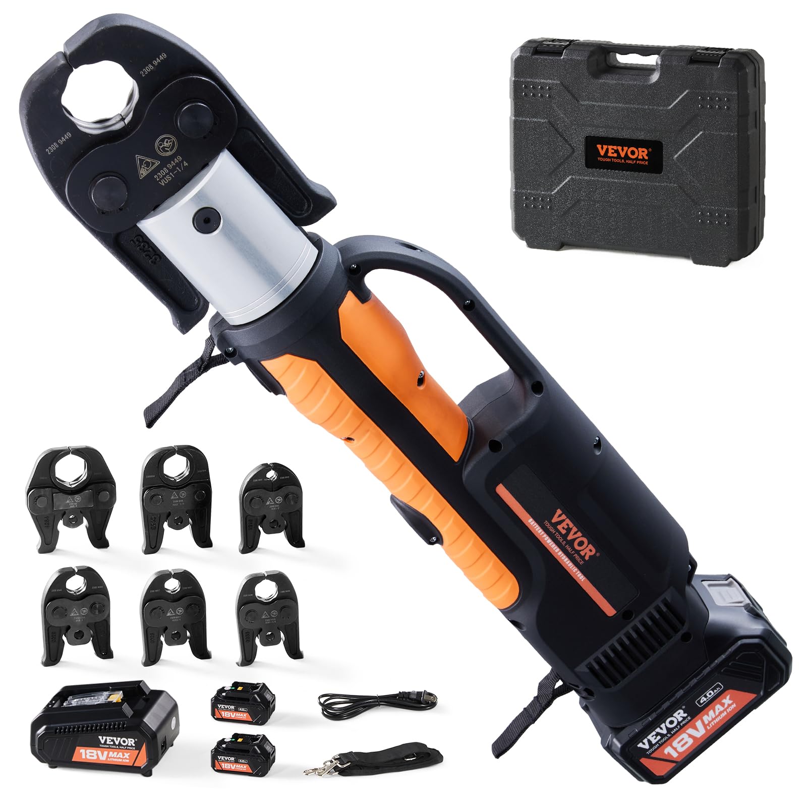 VEVOR Pro Press Tool, 18V Electric Pipe Crimping Tool for 1/2" to 2 ...