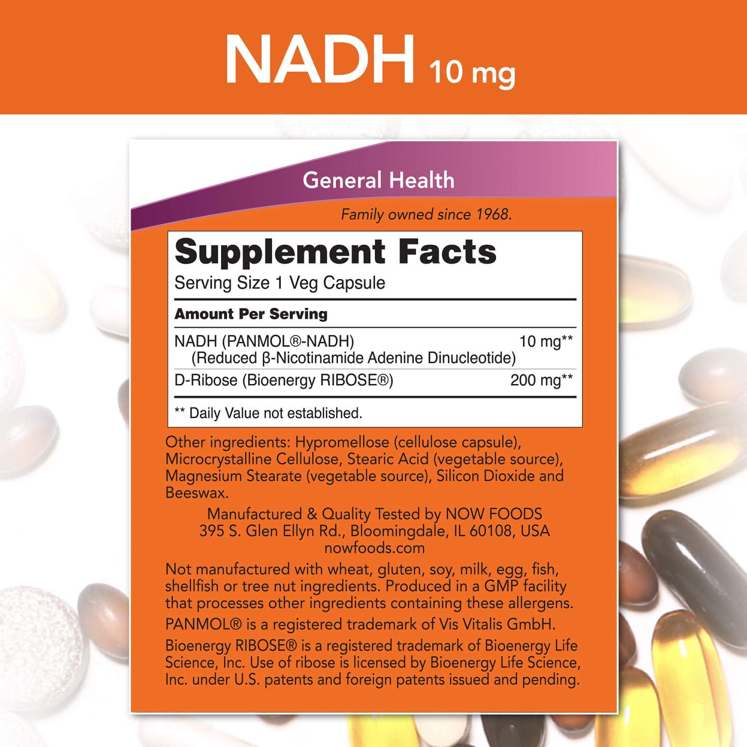 NOW Supplements, NADH (Reduced Nicotinamide Adenine Dinucleotide) 10 mg ...