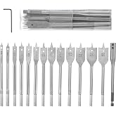 KENDO 13-Piece Spade Drill Bit Sets, Alloy Steel Paddle Flat Bit with ...