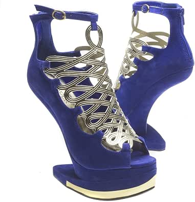 Amazon.com | V-Luxury Bumber Womens AGYNESS07 Open Toe Ankle Strap ...