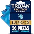 Trojan Condones Pro-Tech Caja con 36 piezas. Lubricados para Mayor ...