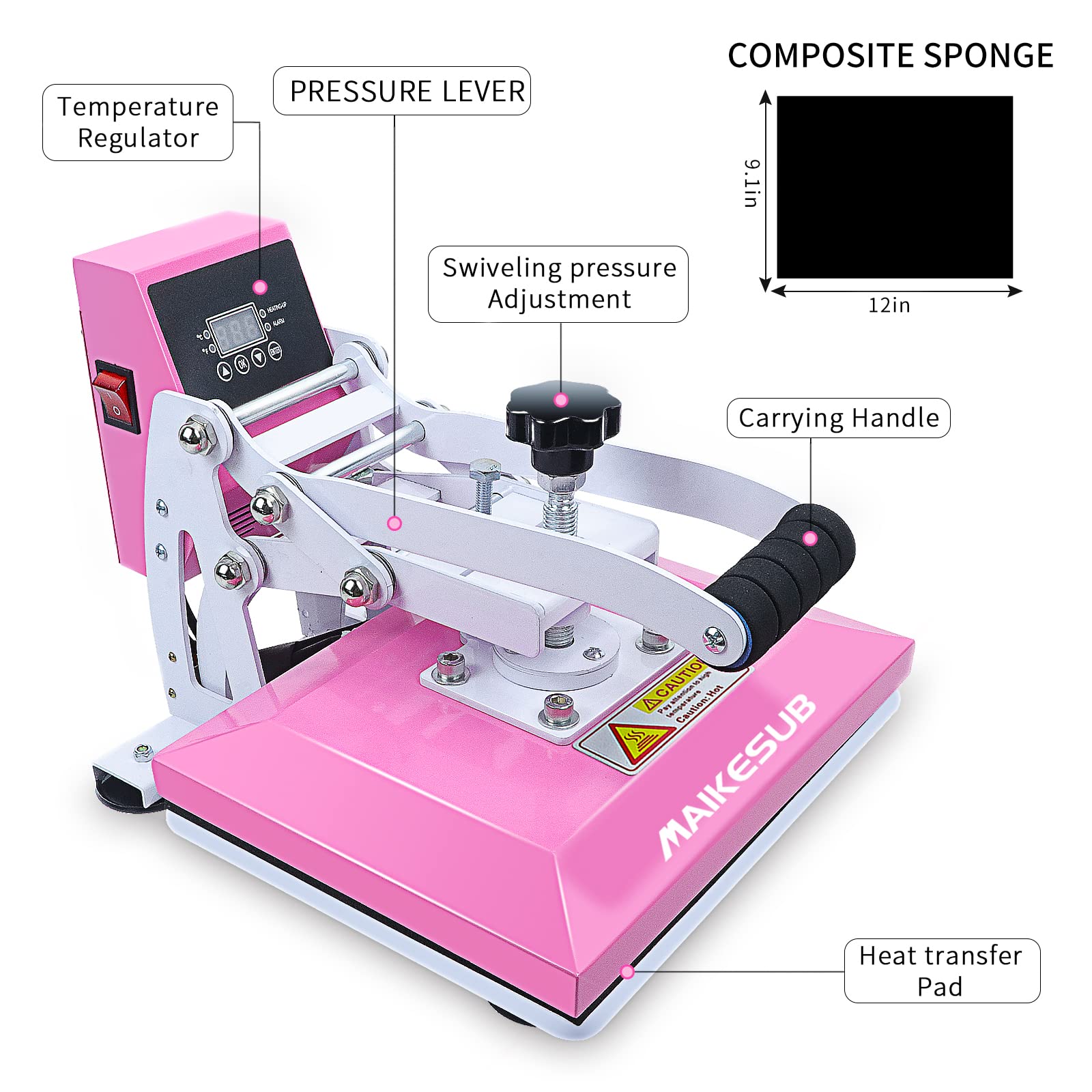 Mua MAIKESUB 12x10 Inch Heat Press Machine for T Shirts Digital ...