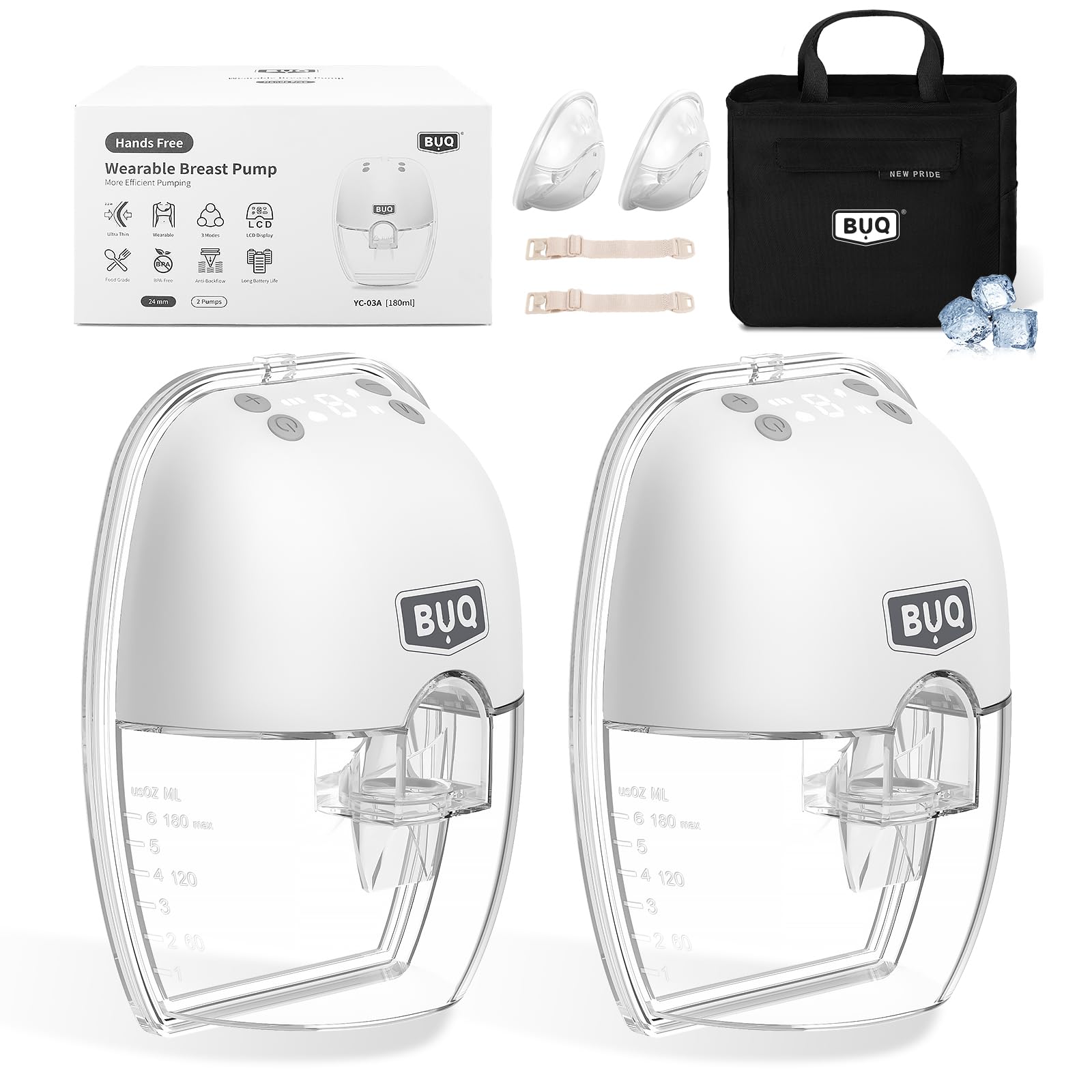 BUQ Electric Breast Pump, Breast Pump Hands Free,Ultra Thin Wearable ...