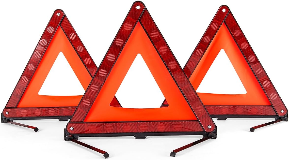 DEDC 3 Pack Warning Triangle Foldable Safety Triangle Triple Warning ...