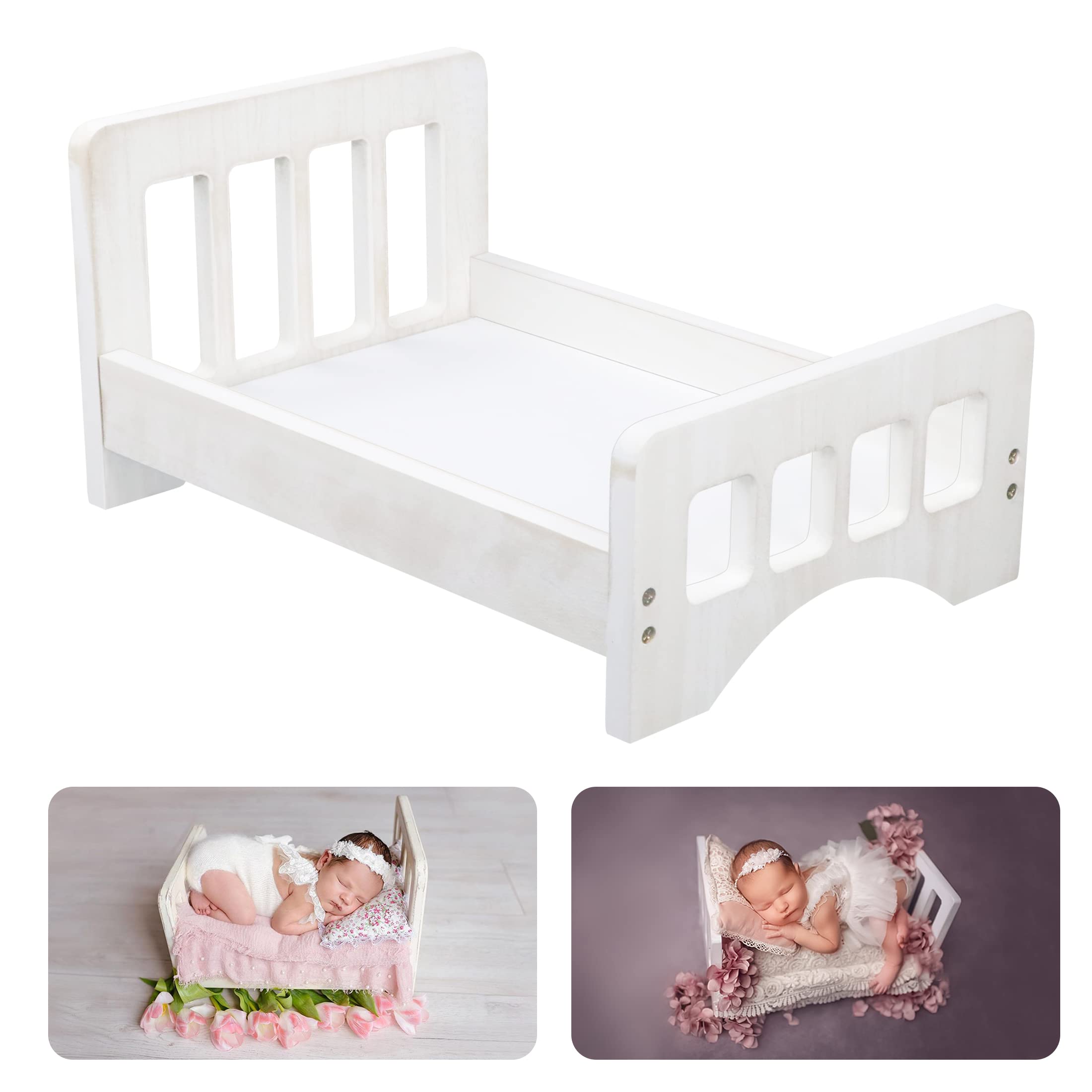 Newborn Photography Props Wooden Bed Baby Photoshoot Props Doll Bed ...