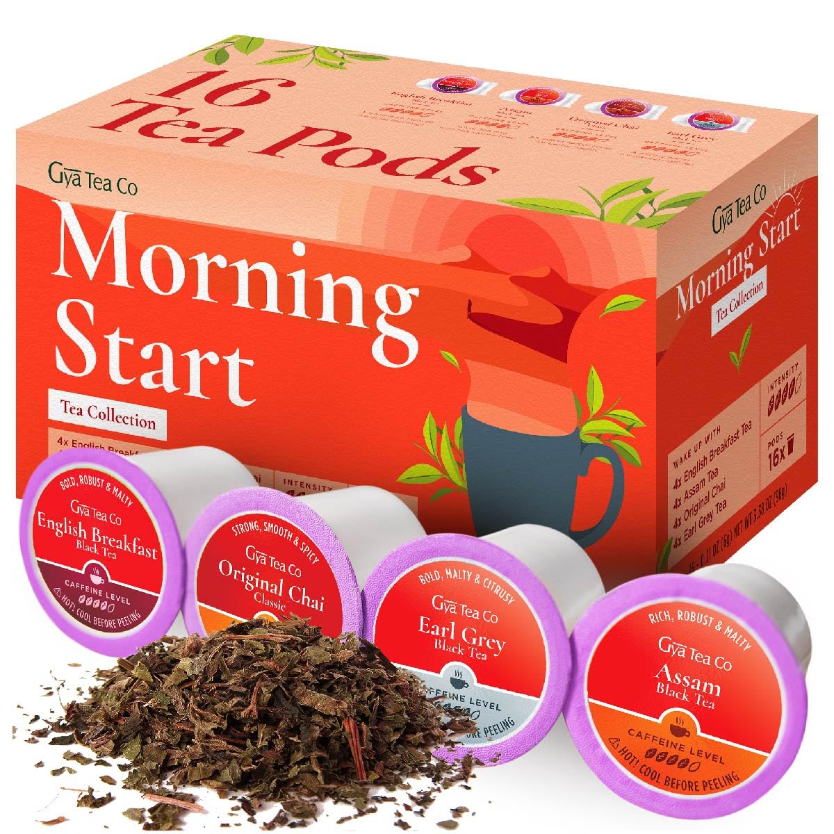Gya Tea Co Morning Start Tea Pods Tea Gift Set (16 ct) - Assorted Tea ...
