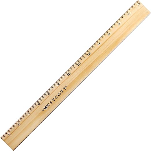 Amazon.com : Acme United 05018 Wood Ruler, Scaled 1/16ths, Brass Edge ...