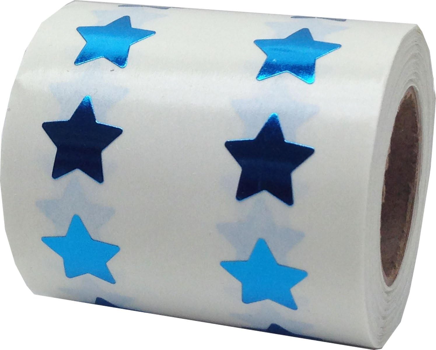 Metallic Blue Star Stickers, 13 mm 1/2 Inch Shiny Labels 1000 Pack ...