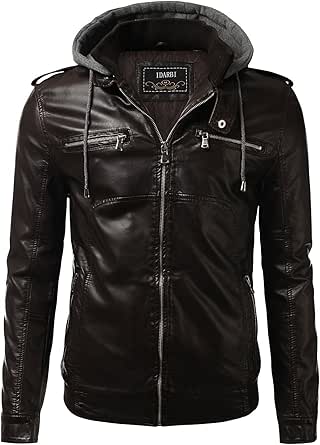 IDARBI Mens Premium Leather Bomber Jacket with Quilted Detail at Amazon Men’s Clothing store