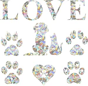 Amazon.com: 12 Cat and Dog Paw Window Clings - Anti-Collision Window ...
