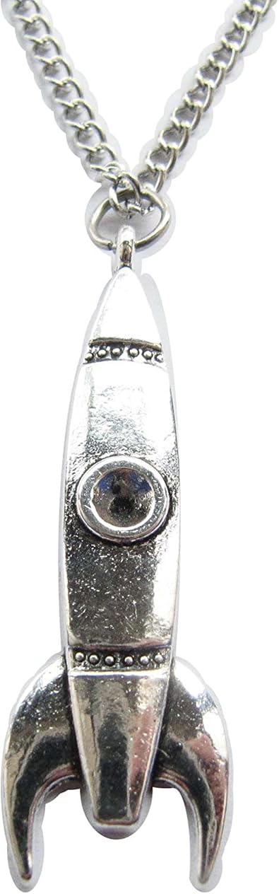 Amazon.com: Rocket Necklace, Rocket Pendant, Ancient Silver Rocket ...