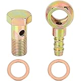Amazon.com: X AUTOHAUX 2 Sets 14mm Diameter Banjo Hose Barb Bolt Fittings Banjo Bolt Washer Kit ...