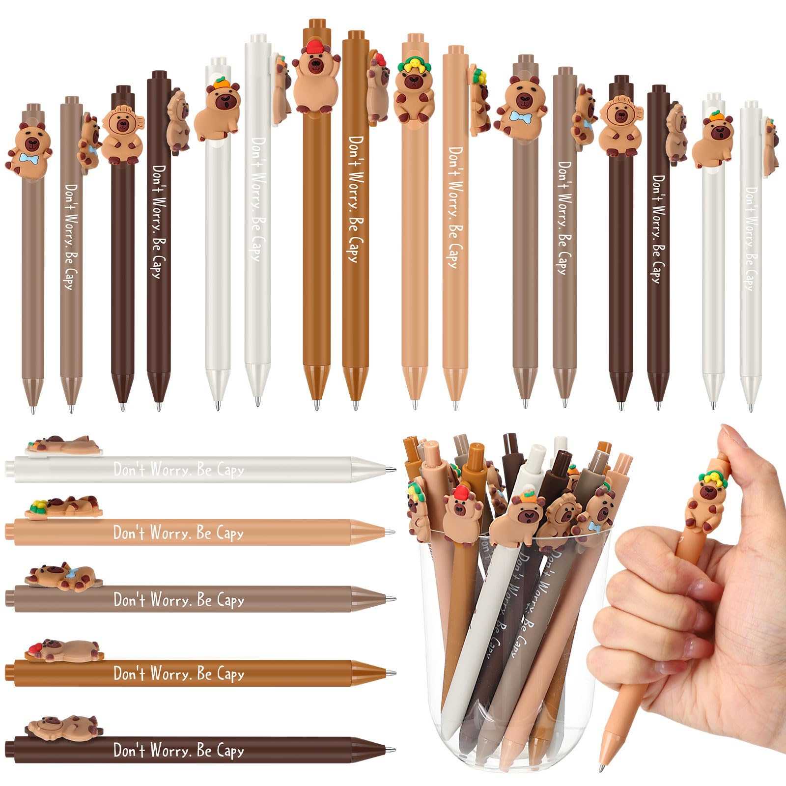 Eersida 30 Pcs Capybara Pens Gifts Inspirational Cute Capybara ...