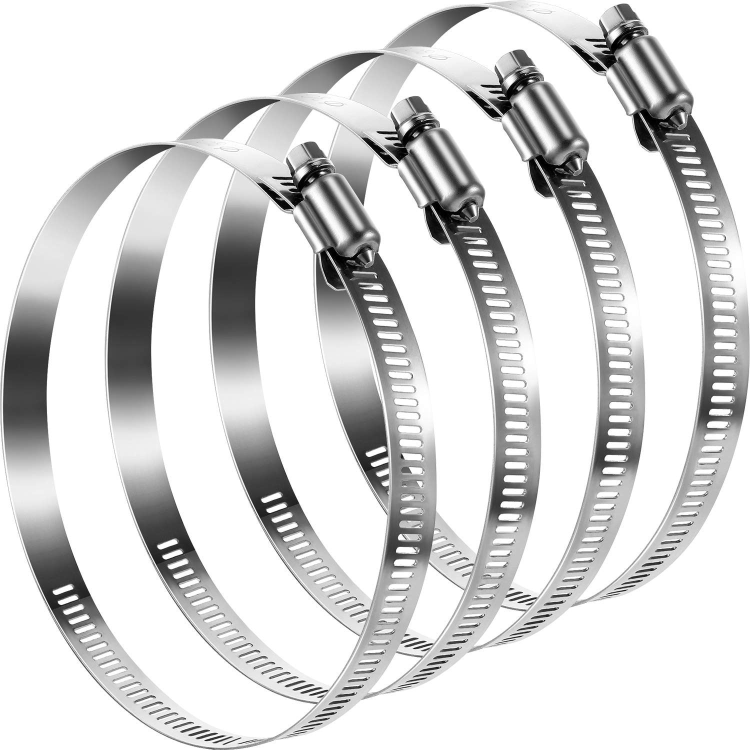 Boao 4 Pieces Adjustable 304 Stainless Steel Duct Clamps Hose Clamp 6 Boao 4 Pieces Adjustable 304 Stainless Steel Duct Clamps Hose Clamp 6