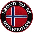 Amazon.com: Proud to Be Norwegian Embroidered Patch Norway Flag Iron-On ...