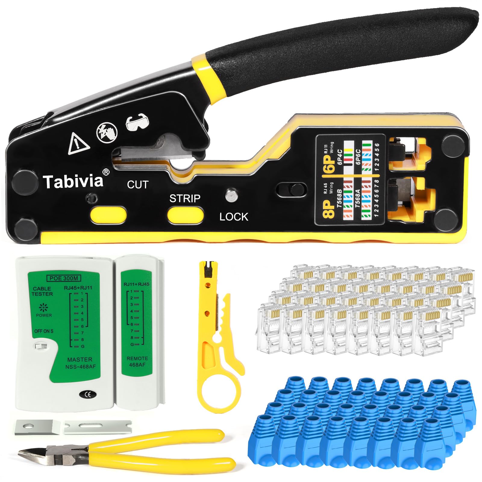 Mua RJ45 Crimp Tool Pass Through Ethernet Crimping Tool Kit Cat6 Cat5e ...