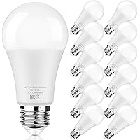 LED Light Bulbs 100W Equivalent 1500 Lumens, A19 13W 2700K Warm White Non-Dimmable, Super Bright ...