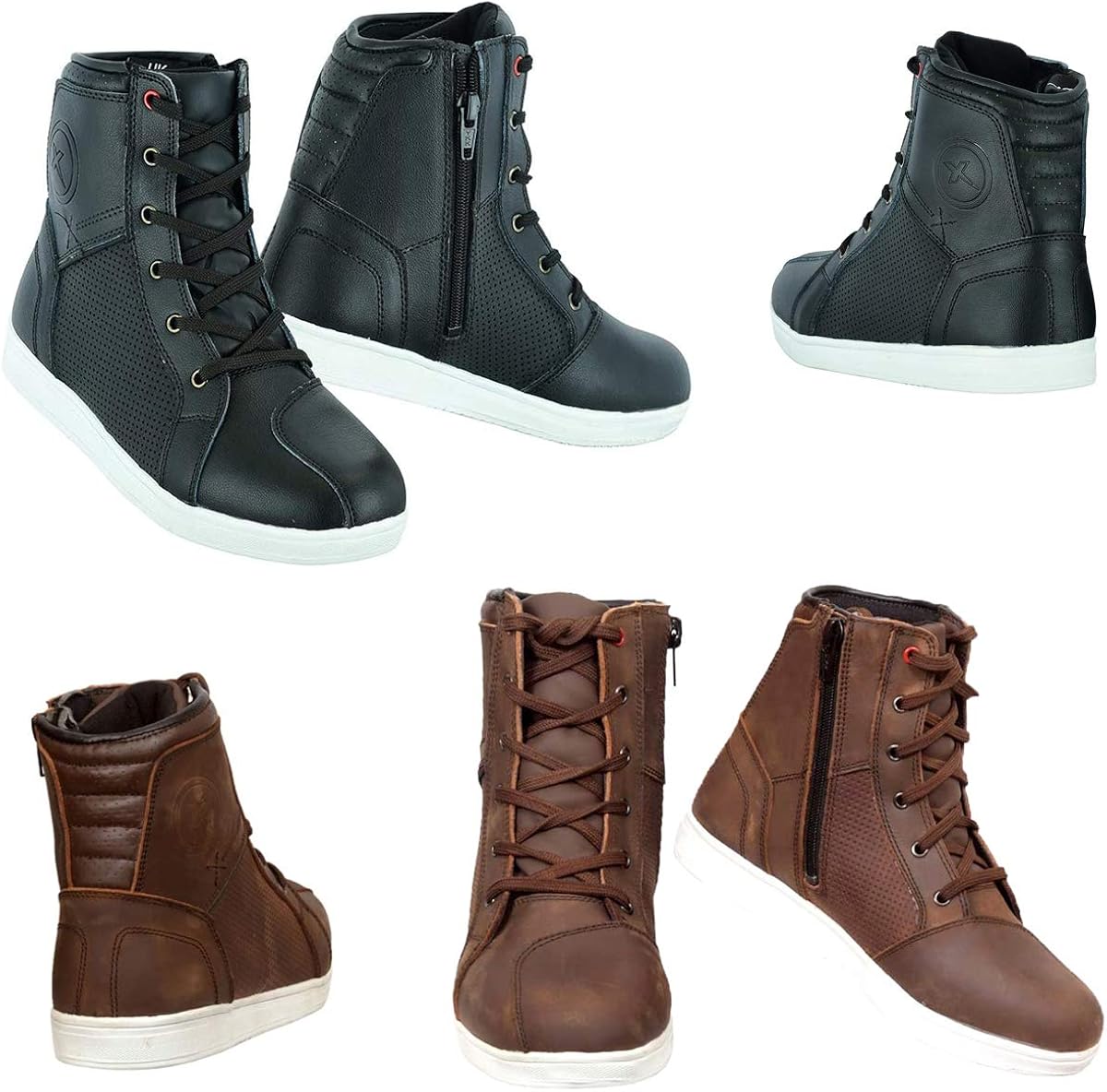 RXL Motorradschuhe für Herren, Leder, wasserdicht, für Motorradfahrer ...