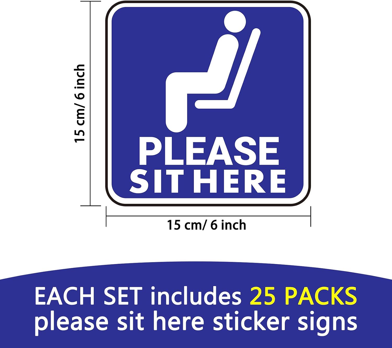 25 Pieces Please Sit Here Sticker Decal Sign, 6 Inch Maintain ...