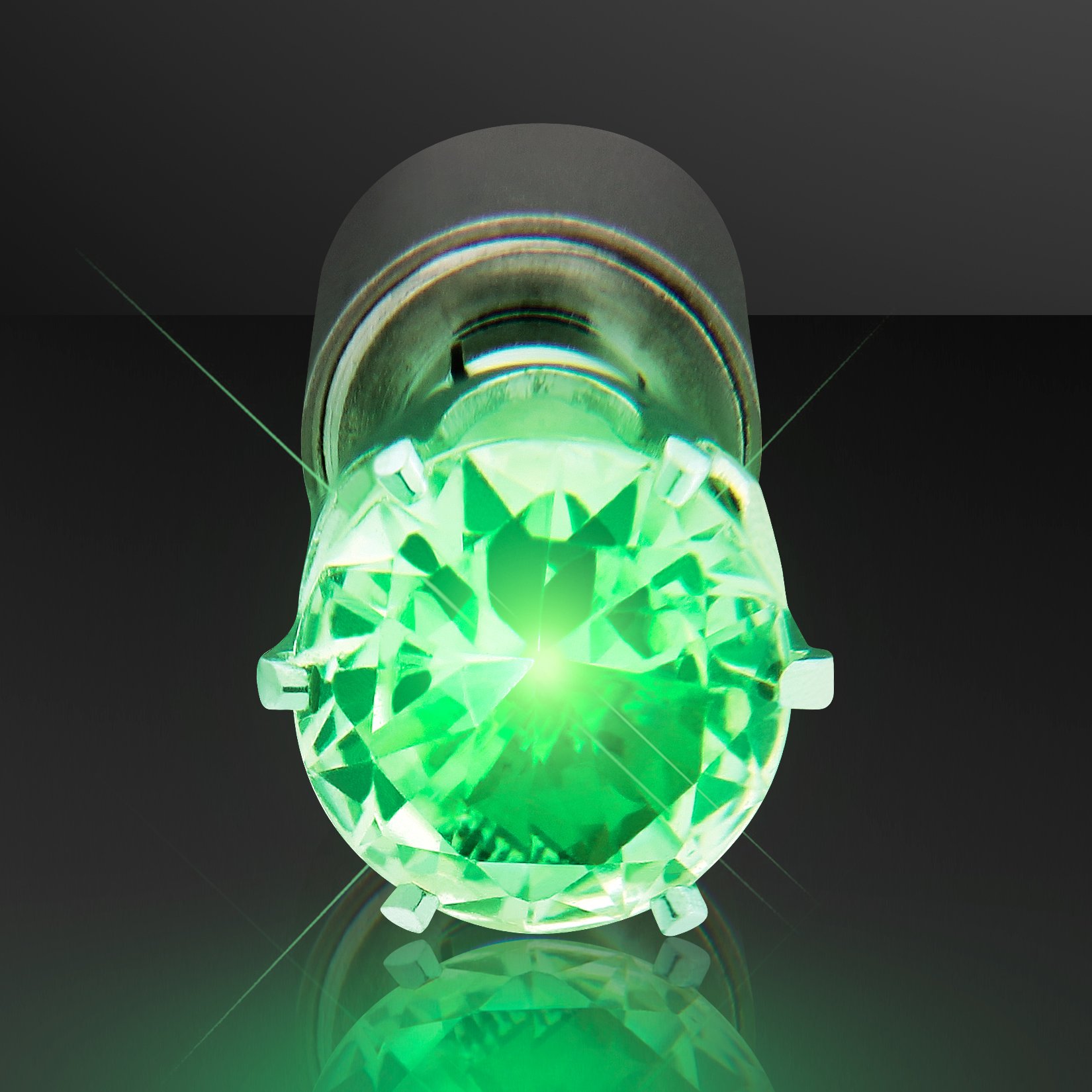 FlashingBlinkyLights Emerald Green Light Up LED Earrings For Pierced ...