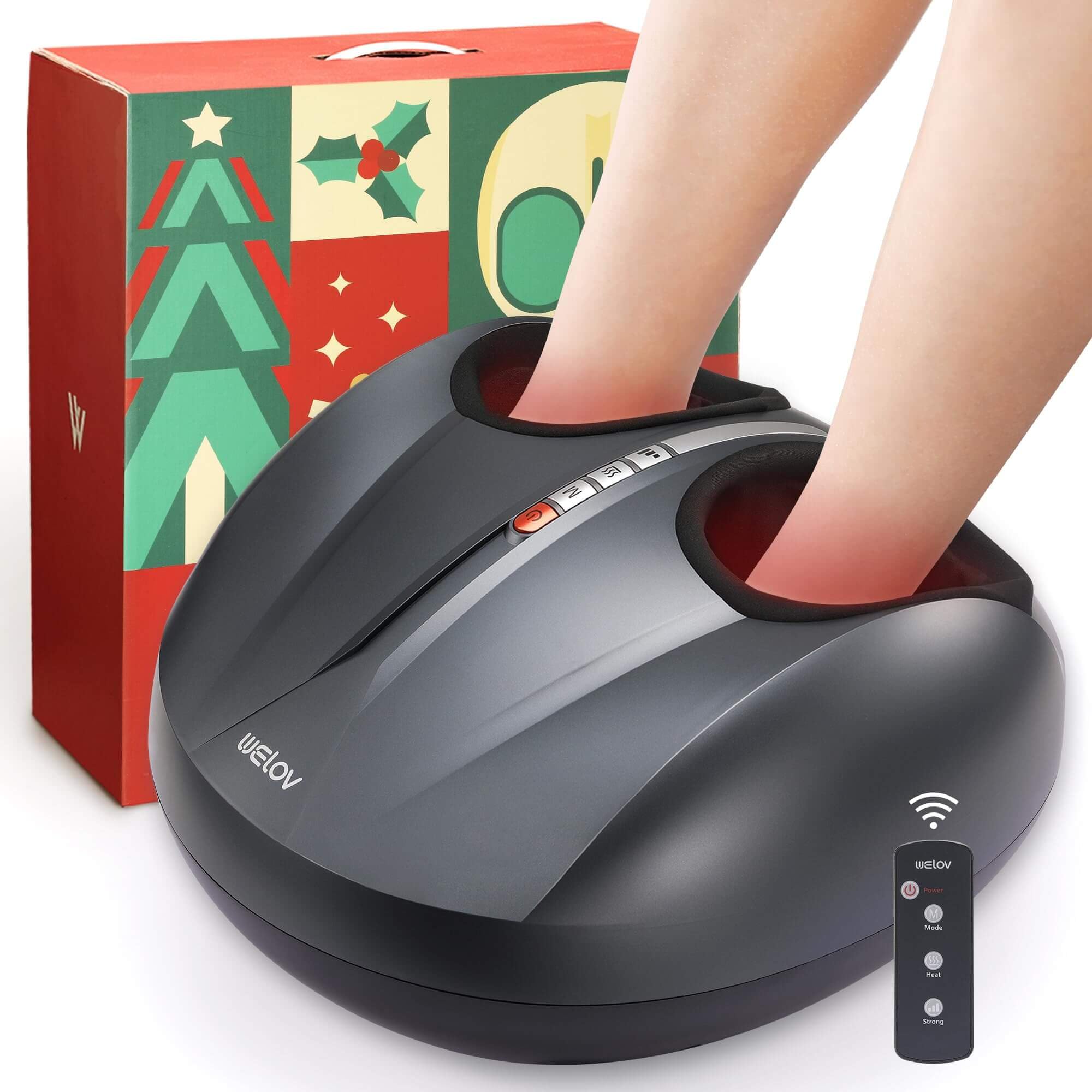 WELOV Foot Massager Machine with Deep-Kneading with 5 Level, Foot ...