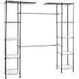 Amazon Basics Expandable Metal Hanging Storage Organizer Rack Wardrobe ...