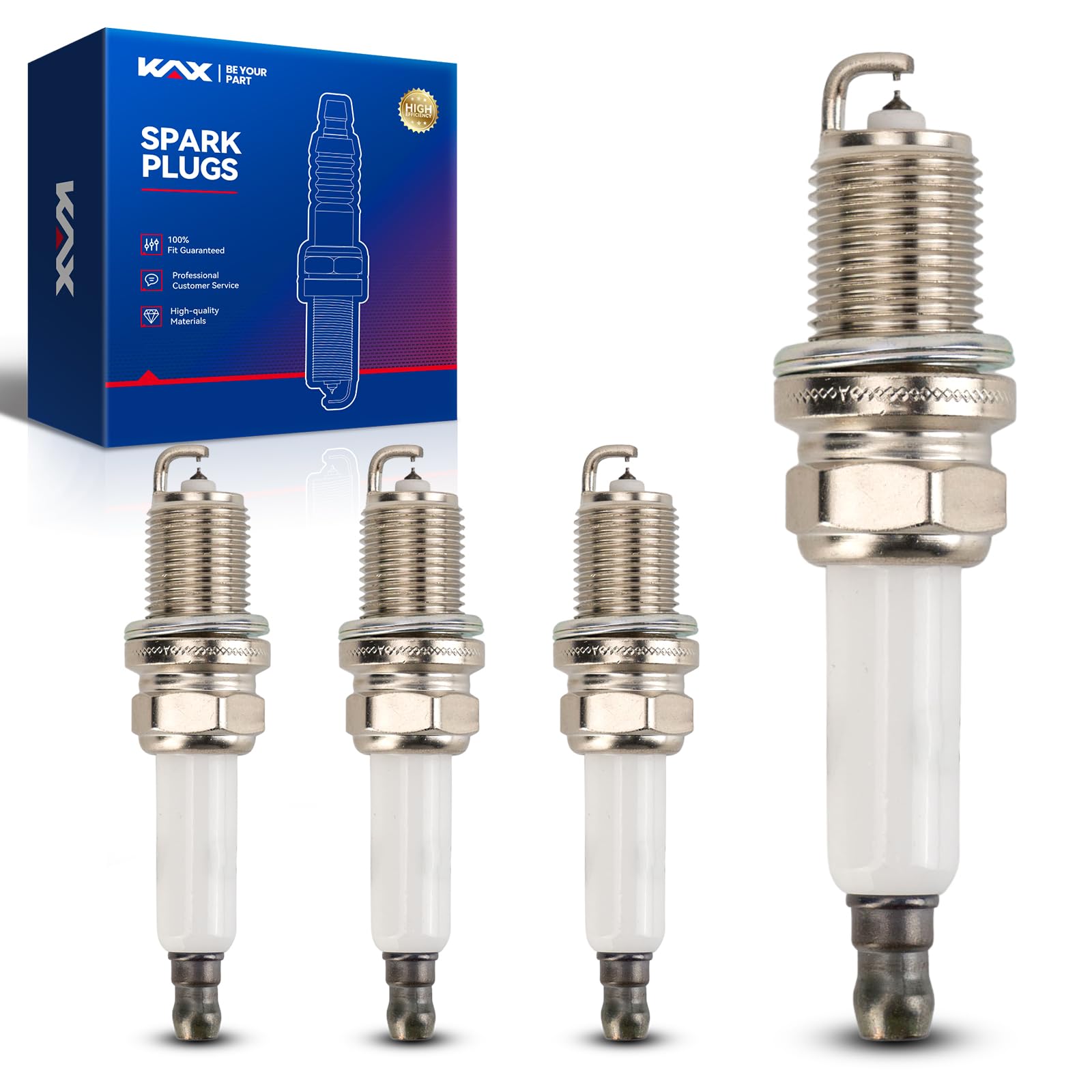 KAX Spark Plug 1675 PFR7S8EG,Double Iridium Spark Plugs 4 Pack Fit for Tiguan Q5 A4 Quattro CC ...